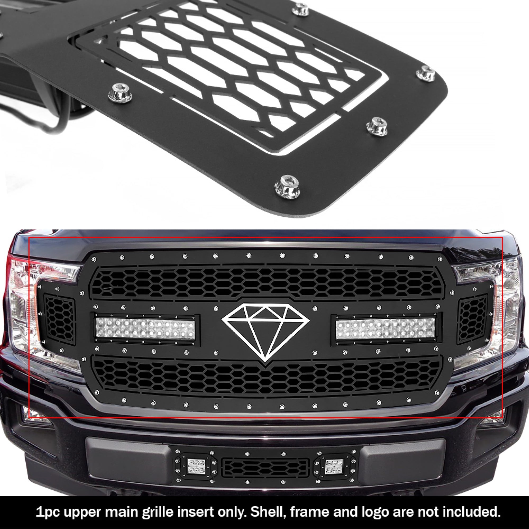 2018 2020 Ford F 150 Without Front Camera Stainless Steel Black Powder