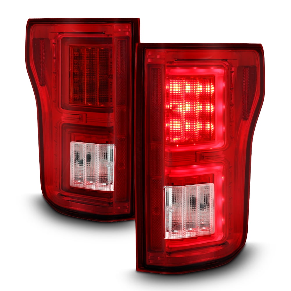 2018-2020 Ford F150 Pickup Red Clear LED Tube Tail Lights Brake Lamps ...