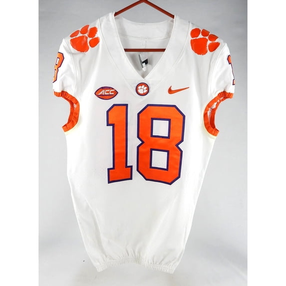 2018-22 Clemson Tigers #18 Game Used White Jersey NP R 38 831 - Walmart.com