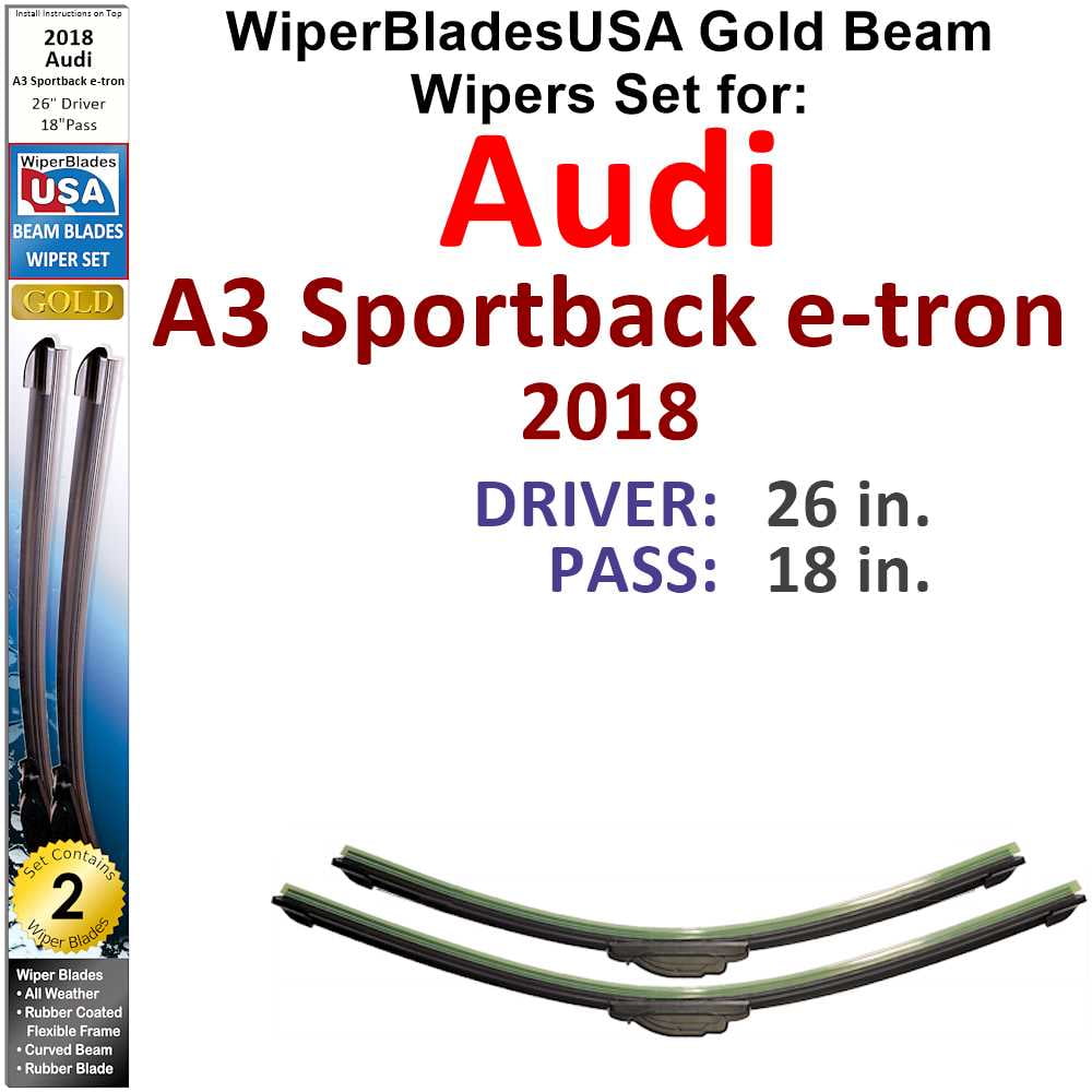 2018 Audi A3 Sportback e-tron Beam Wiper Blades Wipers WBUSA (Set of 2 ...