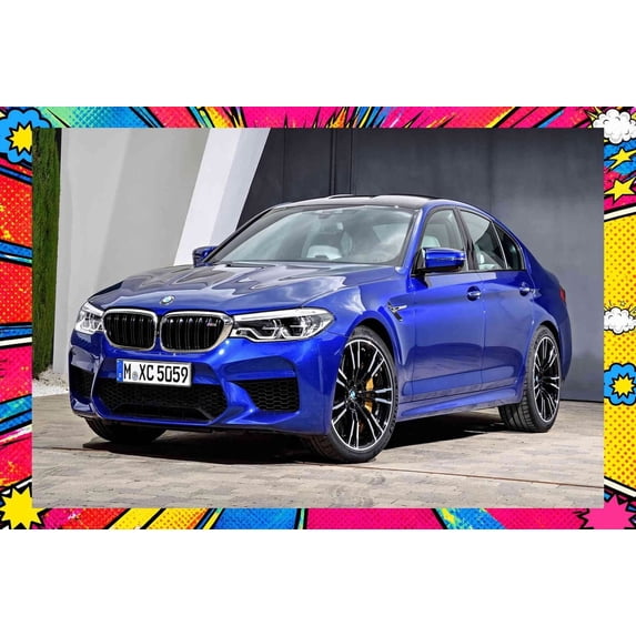 2018 BMW M5 - Pop Art Edition | 24x36 Inch Rolled Canvas Print ...