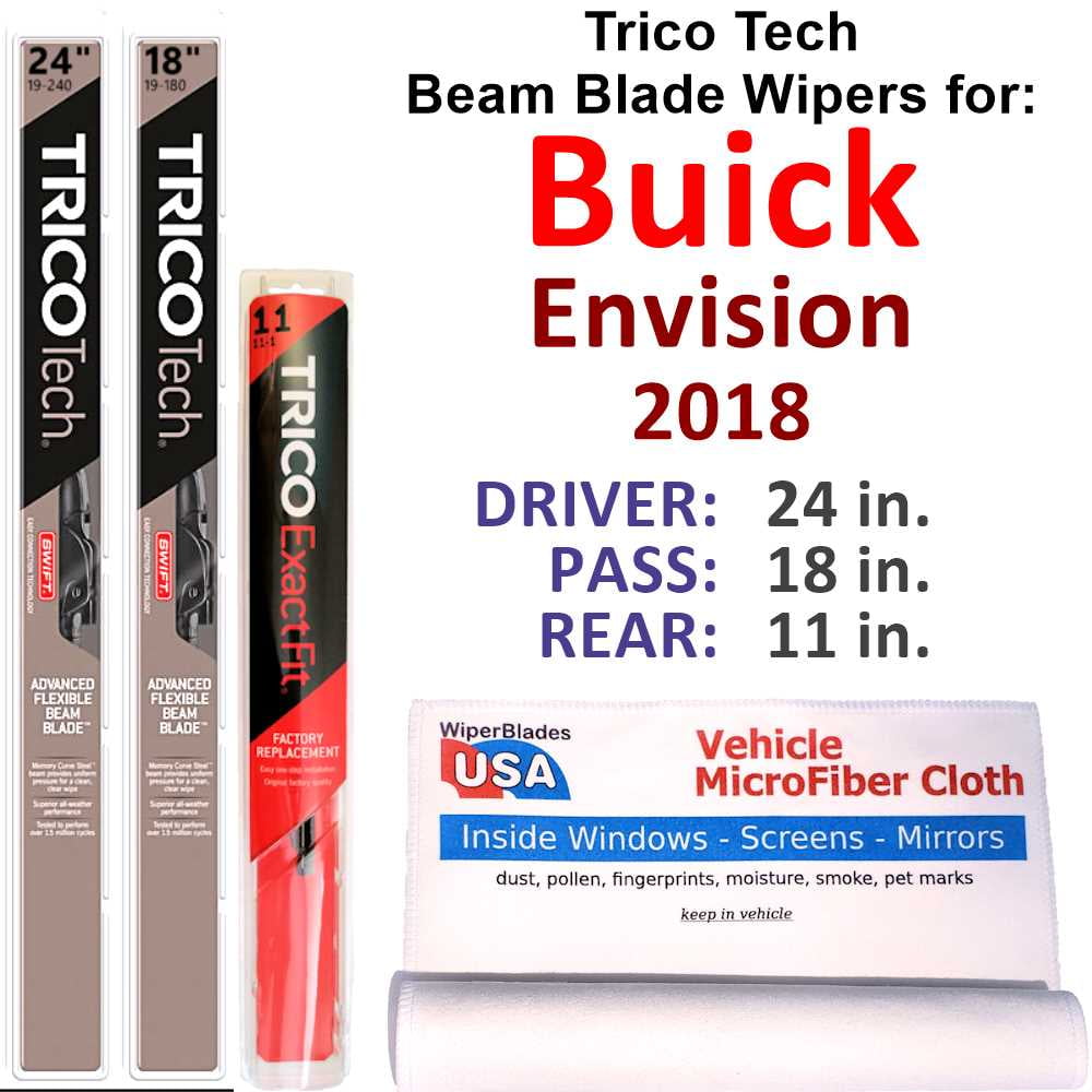 2018 Buick Envision Beam Blade Wipers (Set of 3) w/Rear Wiper - Walmart.com
