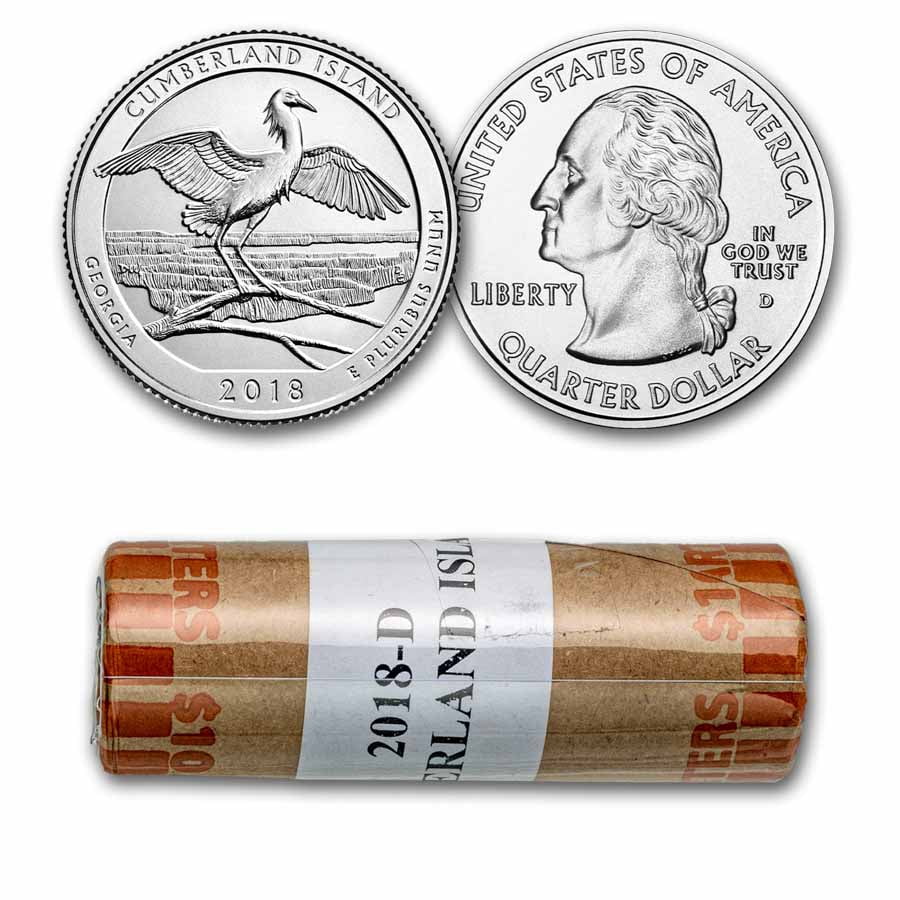 2018-D ATB Quarter Cumberland Island Seashore BU 40-Coin Roll - Walmart.com