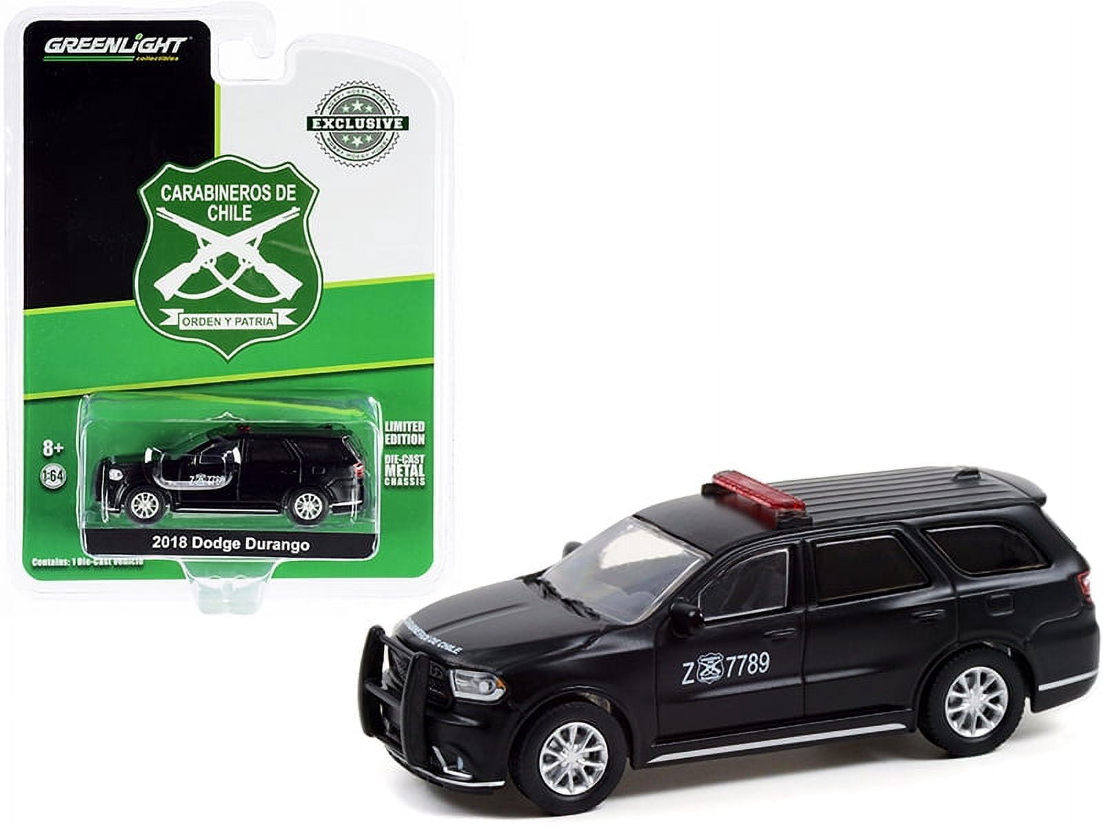 2018 Dodge Durango Police Car Matt Black "Carabineros de Chile" "Hobby ...