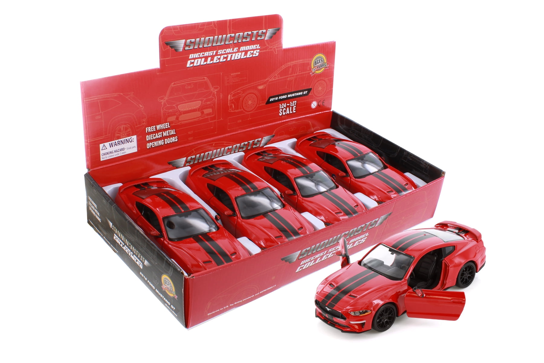 2018 Ford Mustang GT Hardtop, Red - Showcasts 71352D - 1/24 Scale ...