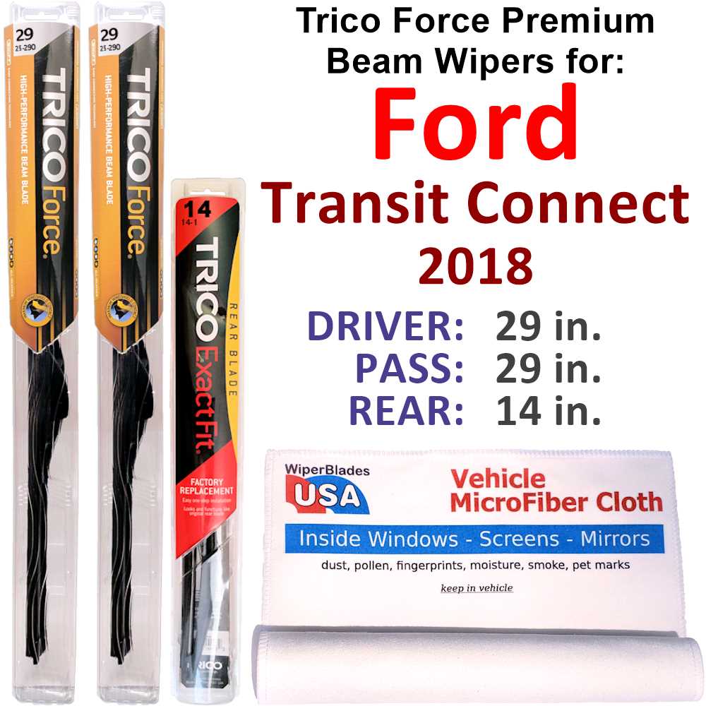 2018 Ford Transit Connect Performance Beam Wipers (Set of 3) w/Rear ...