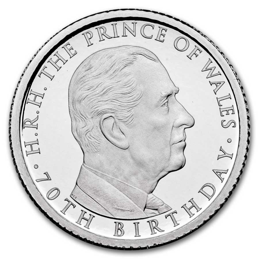 2018 GB 1/4 oz Proof Platinum HRH Prince of Wales 70th Birthday ...