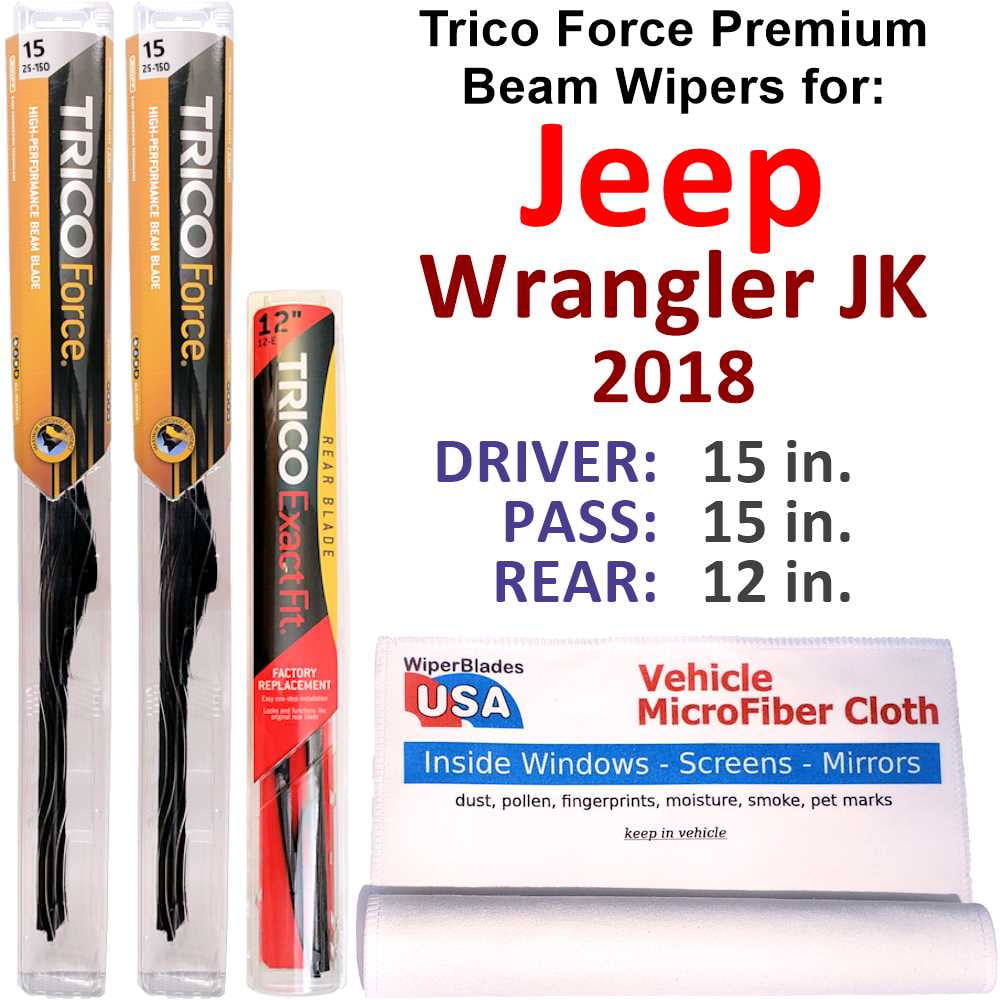2018 Jeep Wrangler JK Performance Beam Wipers (Set of 3) w/Rear Wiper ...