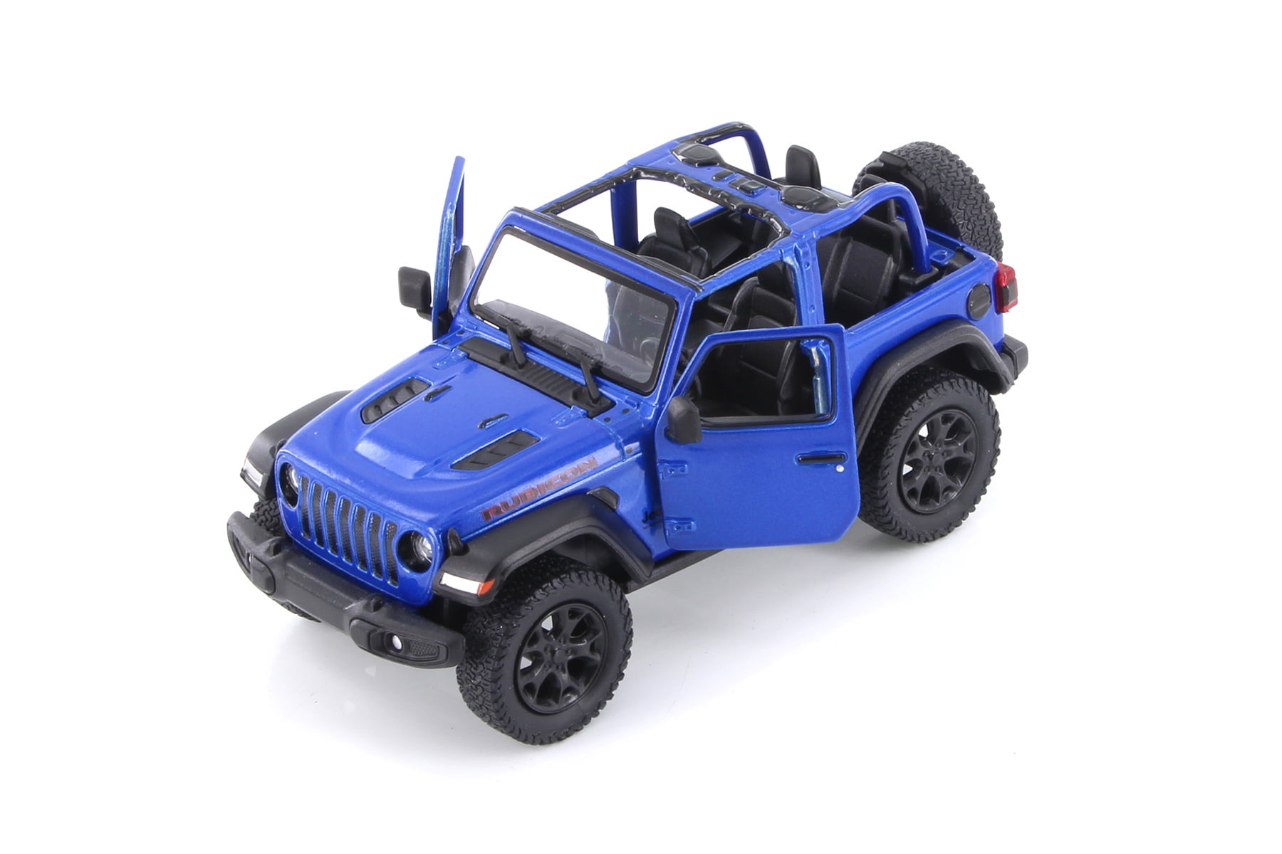 2018 Jeep Wrangler Rubicon Open Top, Blue - Kinsmart 5412DA - 1/34 ...