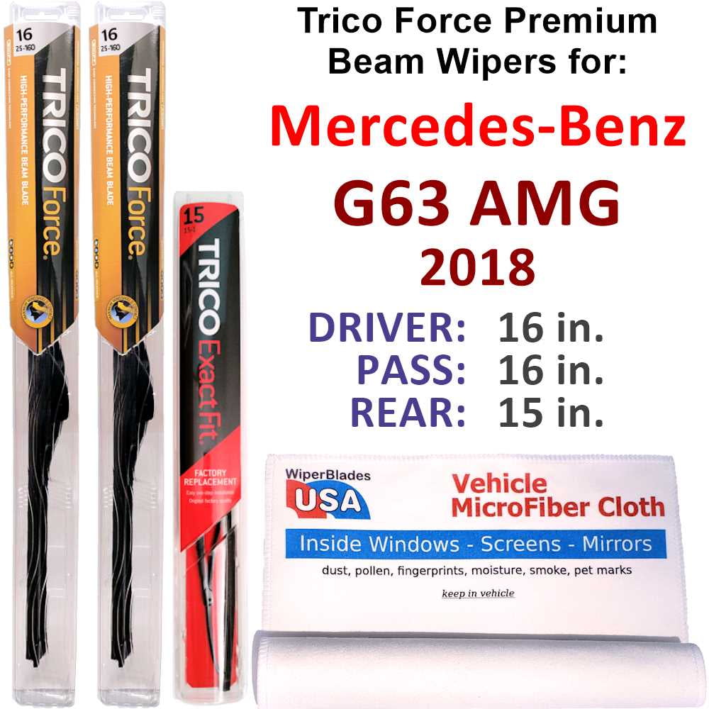 2018 Mercedes-Benz G63 AMG Performance Beam Wipers (Set of 3) w/Rear ...