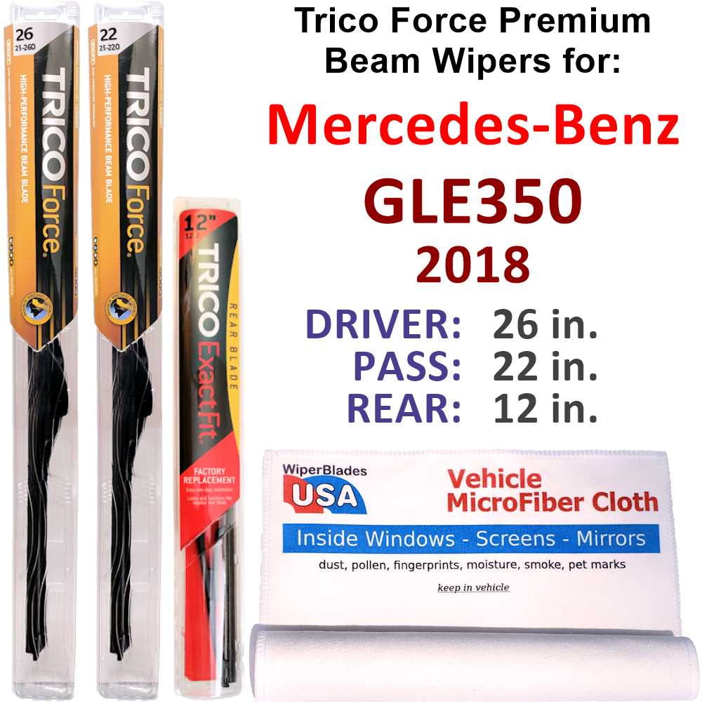 2018 Mercedes-Benz GLE350 Performance Beam Wipers (Set of 3) w/Rear ...