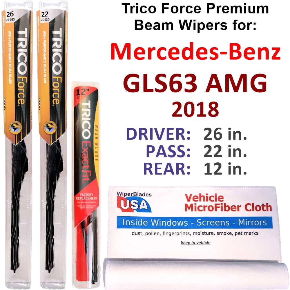2018 Mercedes-Benz GLS63 AMG Performance Beam Wipers (Set of 3) w/Rear ...