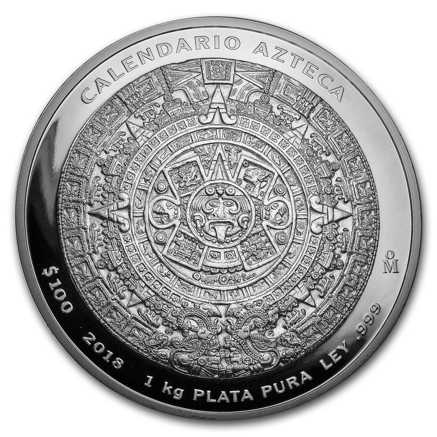 2018 Mexico 1 kilo Silver Aztec Calendar (w/Box & COA) - Walmart.com