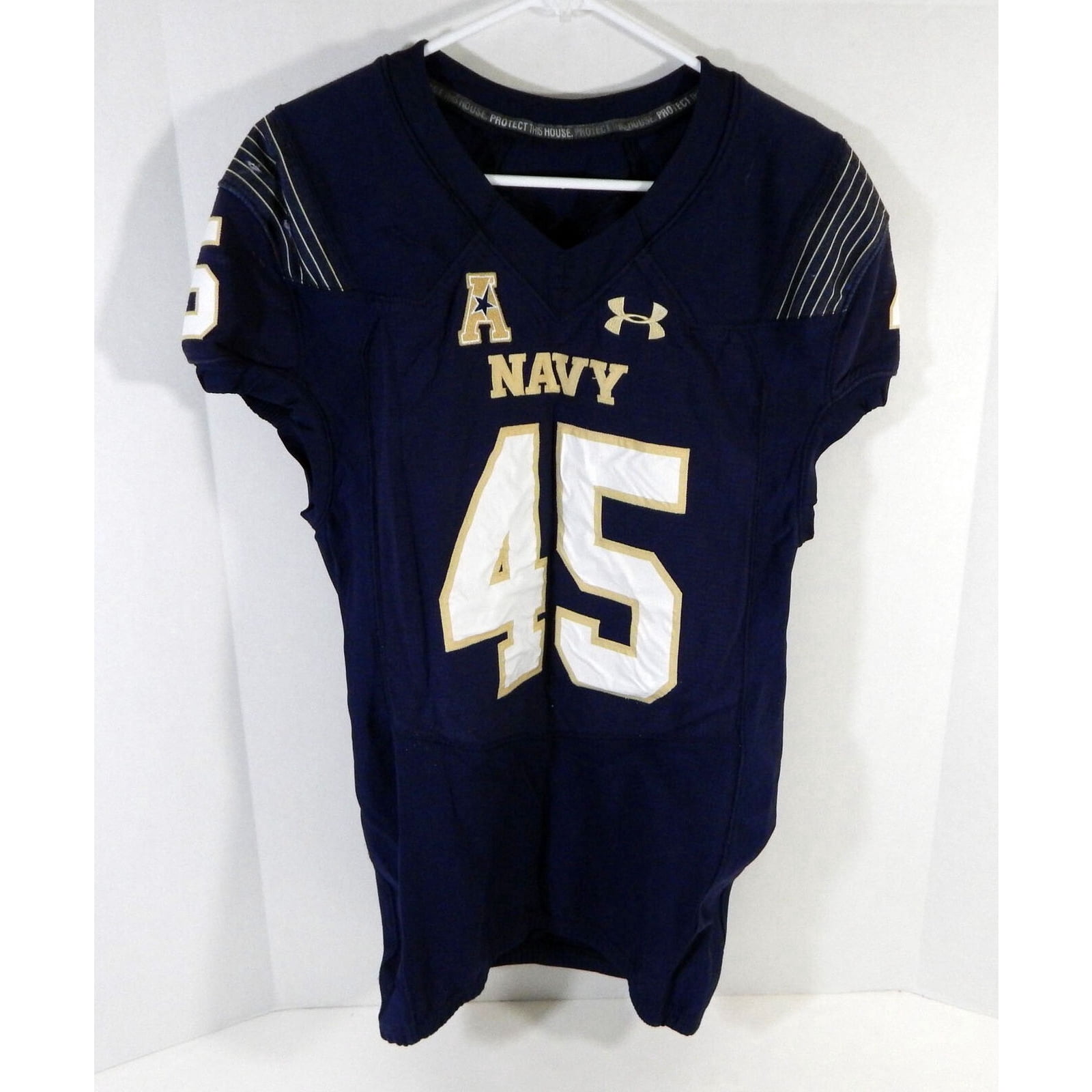 2018 Navy Academy Midshipmen #45 Game Used Navy Jersey Name Plate ...