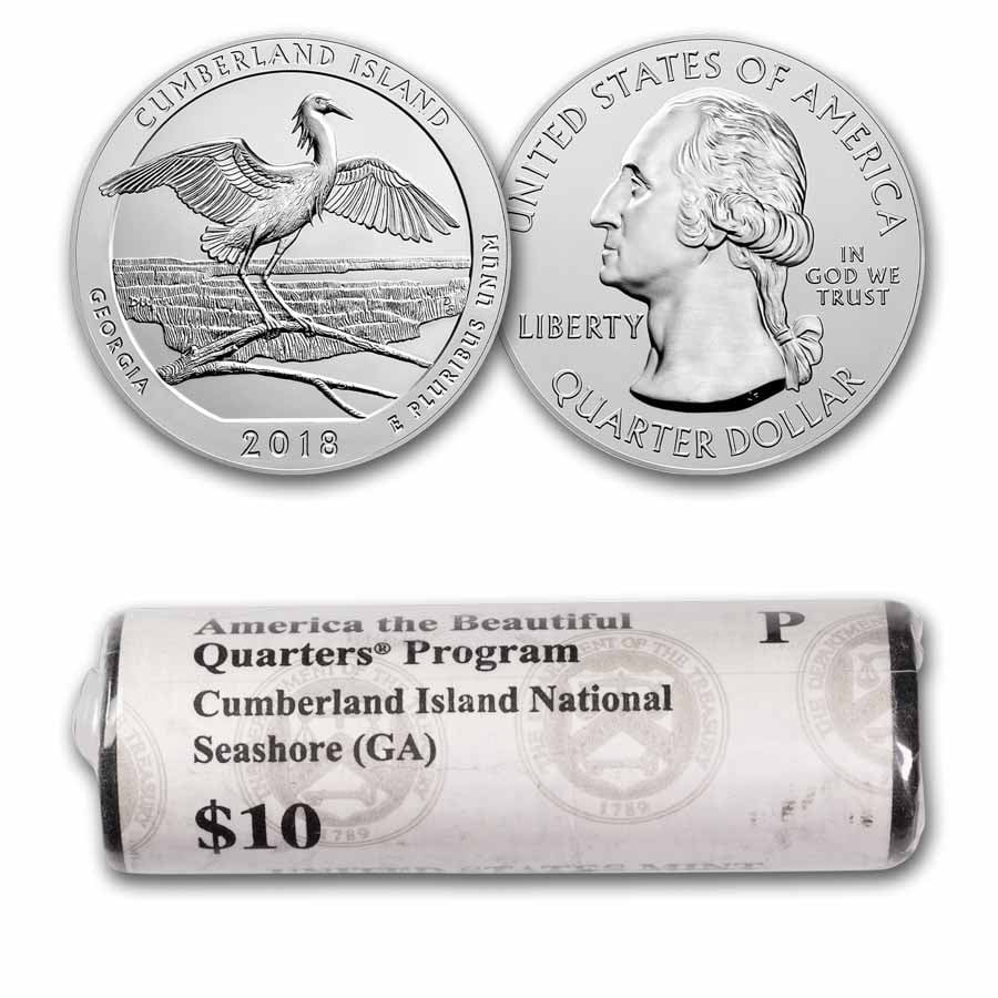 2018-P ATB Quarter Cumberland Island Seashore 40-Coin Roll BU - Walmart.com