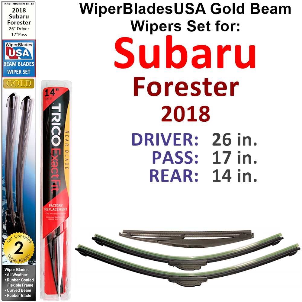 2018 Subaru Forester Beam Wiper Blades Wipers WBUSA (Set of 3) w/Rear ...