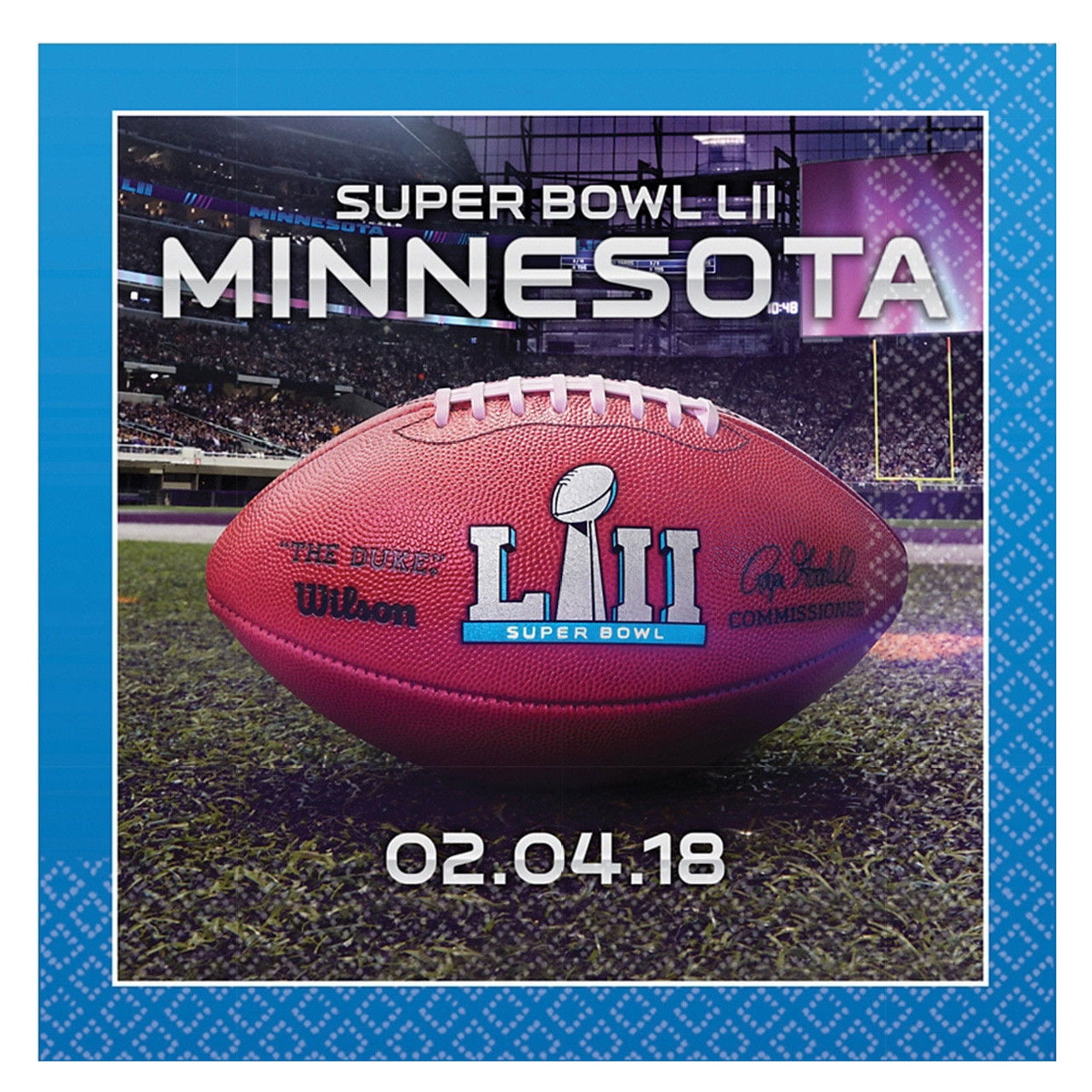 2018 Super Bowl LII 52 Football Party 10in Square Paper Beverage ...