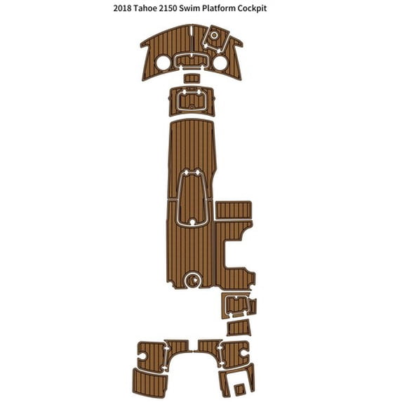 2018 Tahoe 2150 Swim Platform Cockpit Pad Boat EVA Foam Faux Teak Deck ...