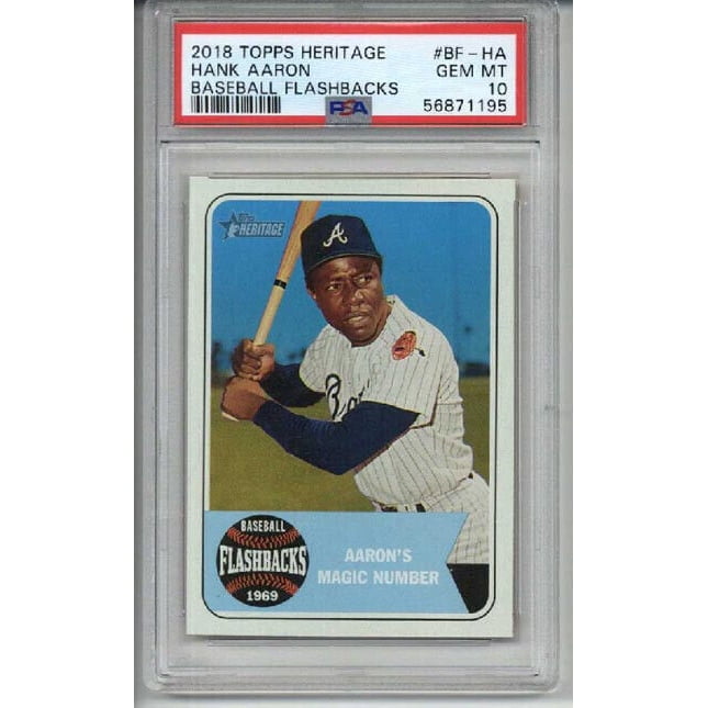 2018 Topps Heritage Baseball Flashbacks #bf-ha Hank Aaron Braves Psa 10 ...