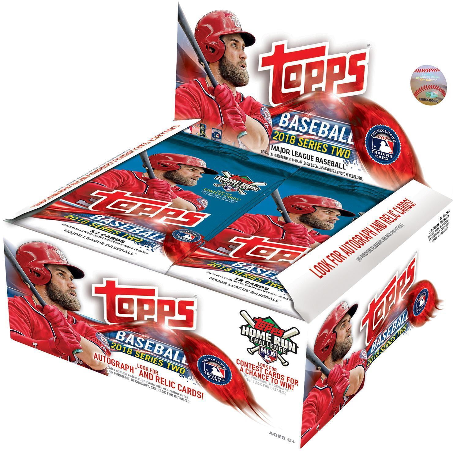 2018 Topps Series 2 Baseball Retail Display Box 24 Packs of Cards ...