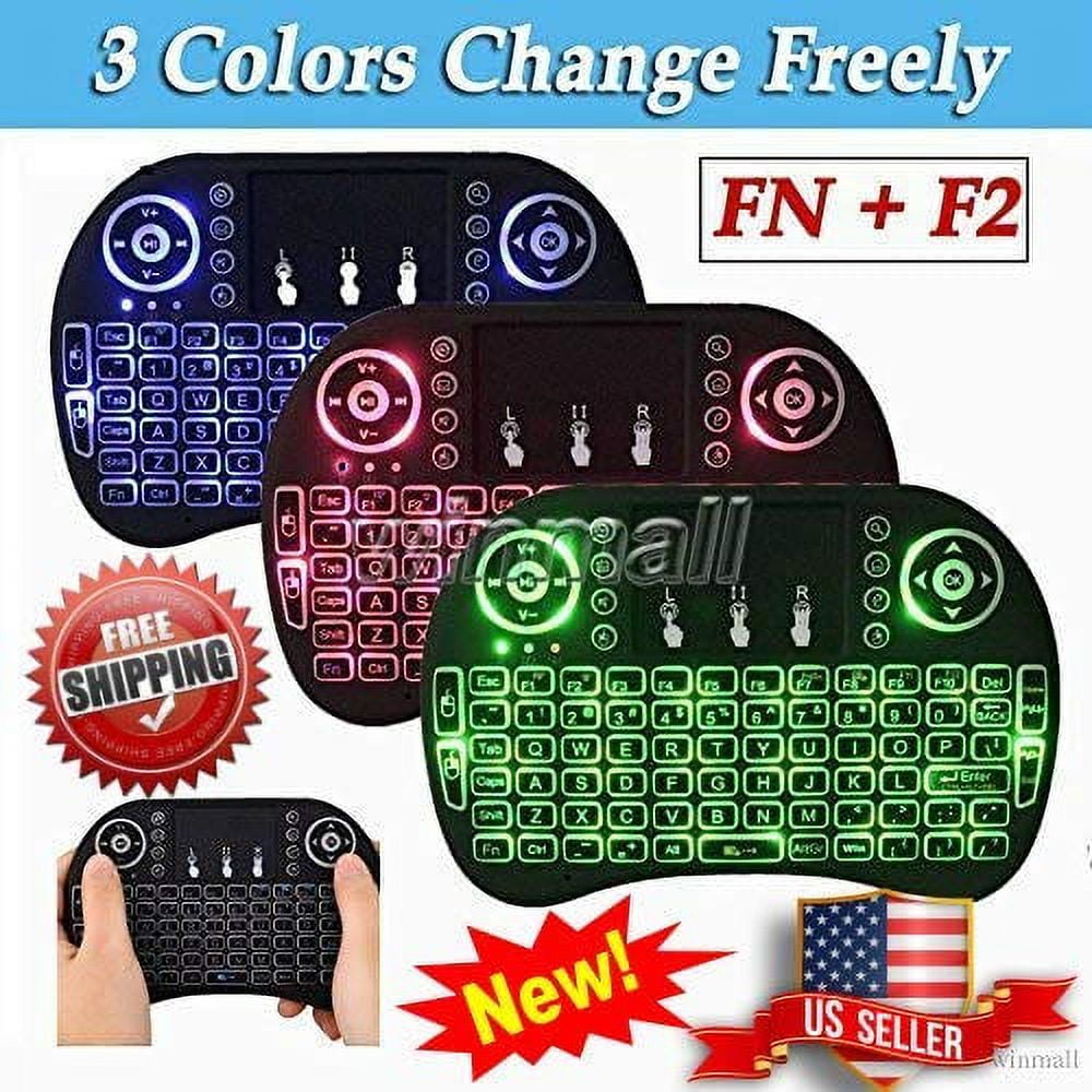 2018 i8 3 color LED Backlit 2.4GHz Mini Wireless Keyboard with Touchpad ...