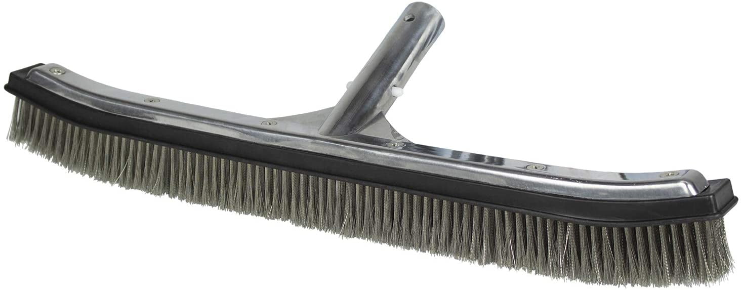 20183, 18 Inch, 18-Inch Aluminum-Back Swimming Pool Algae Brush with ...