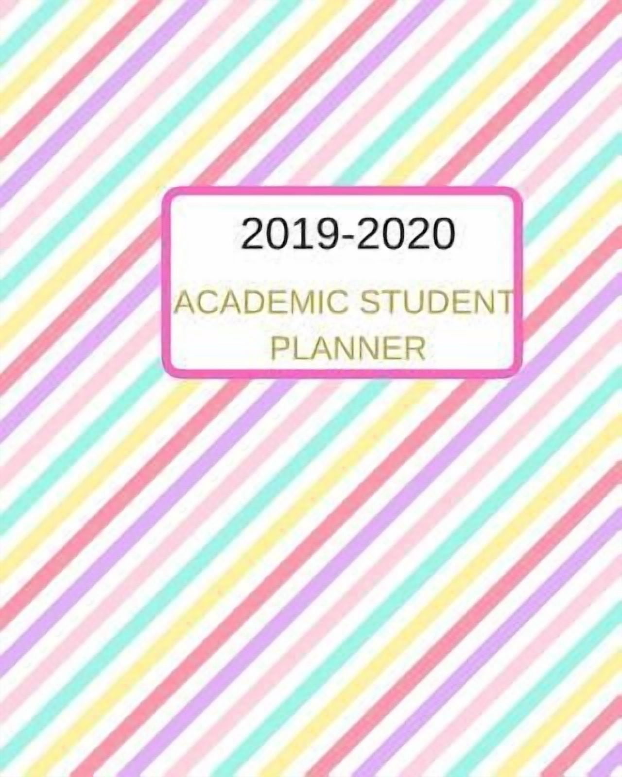 2019-2020 Academic Student Planner: A Pink Stripes Pattern Floral Dated ...