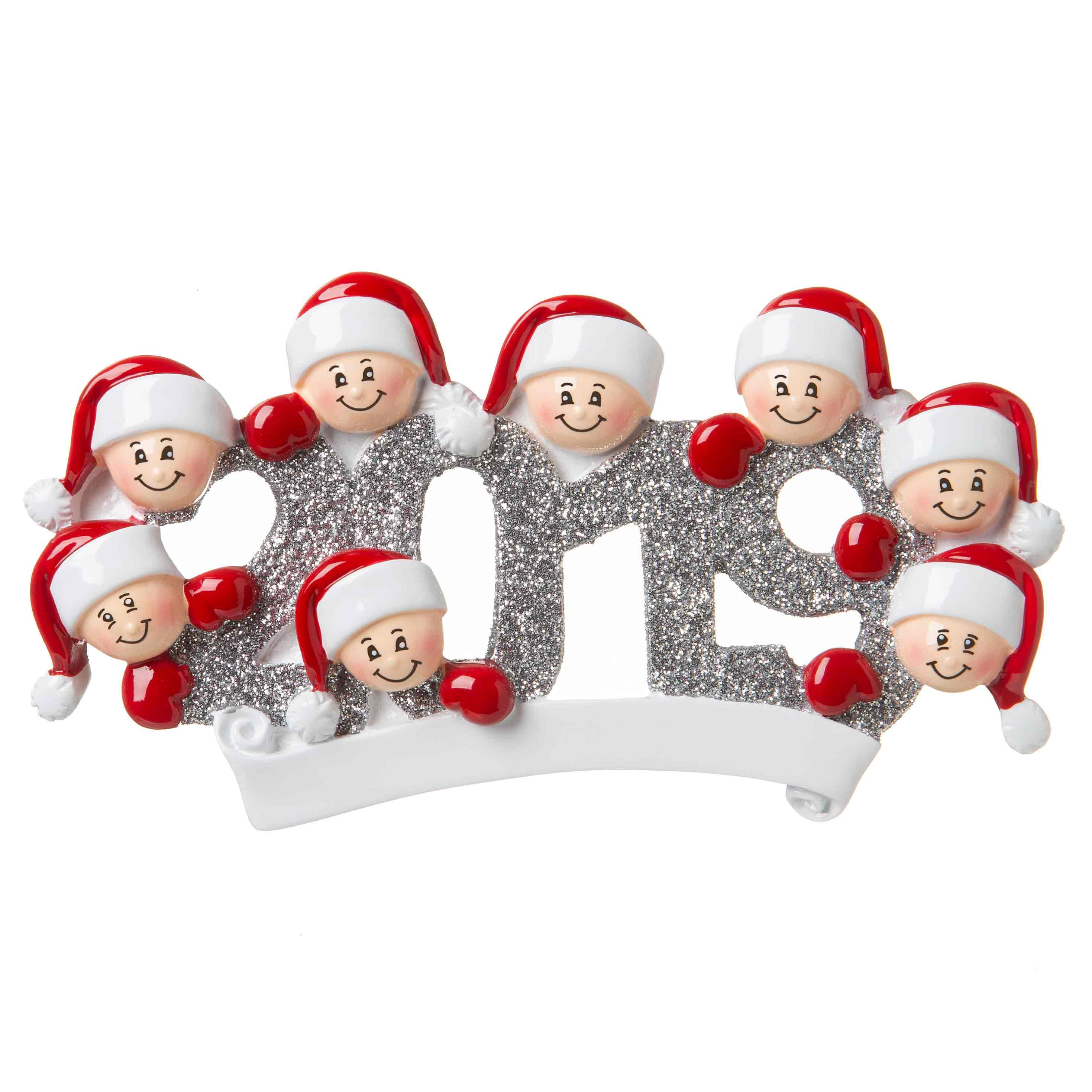 2019 Faces Family Of 8 Personalized Christmas Ornament DO-IT-YOURSELF ...