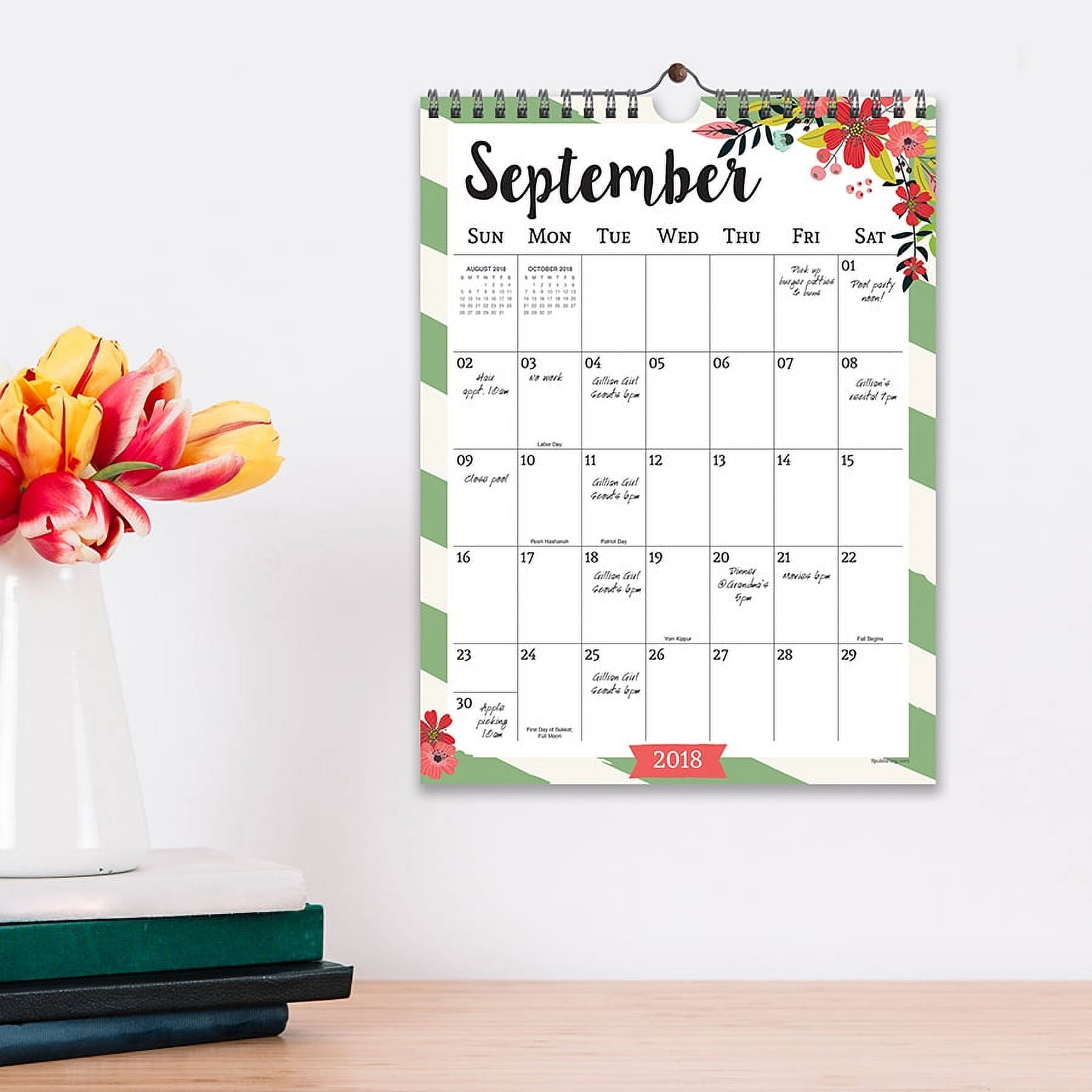 2019 Floral Striped July 2018 - June 2019 Academic Year 11"x8.5 ...