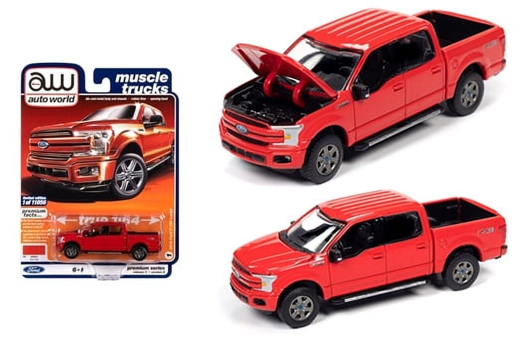 2019 Ford F-150 Lariat, Red - Auto World AWSP041/24B - 1/64 Scale ...