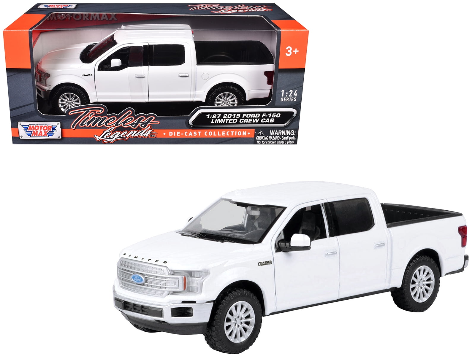 2019 Ford F-150 Limited Crew Cab Pickup Truck White 1/27 Diecast Model ...