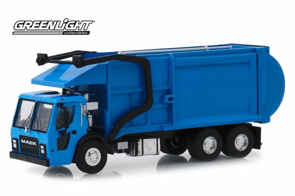 2019 Mack LR Front Load Refuse Truck, Blue - Greenlight 45070/48 - 1/64 ...