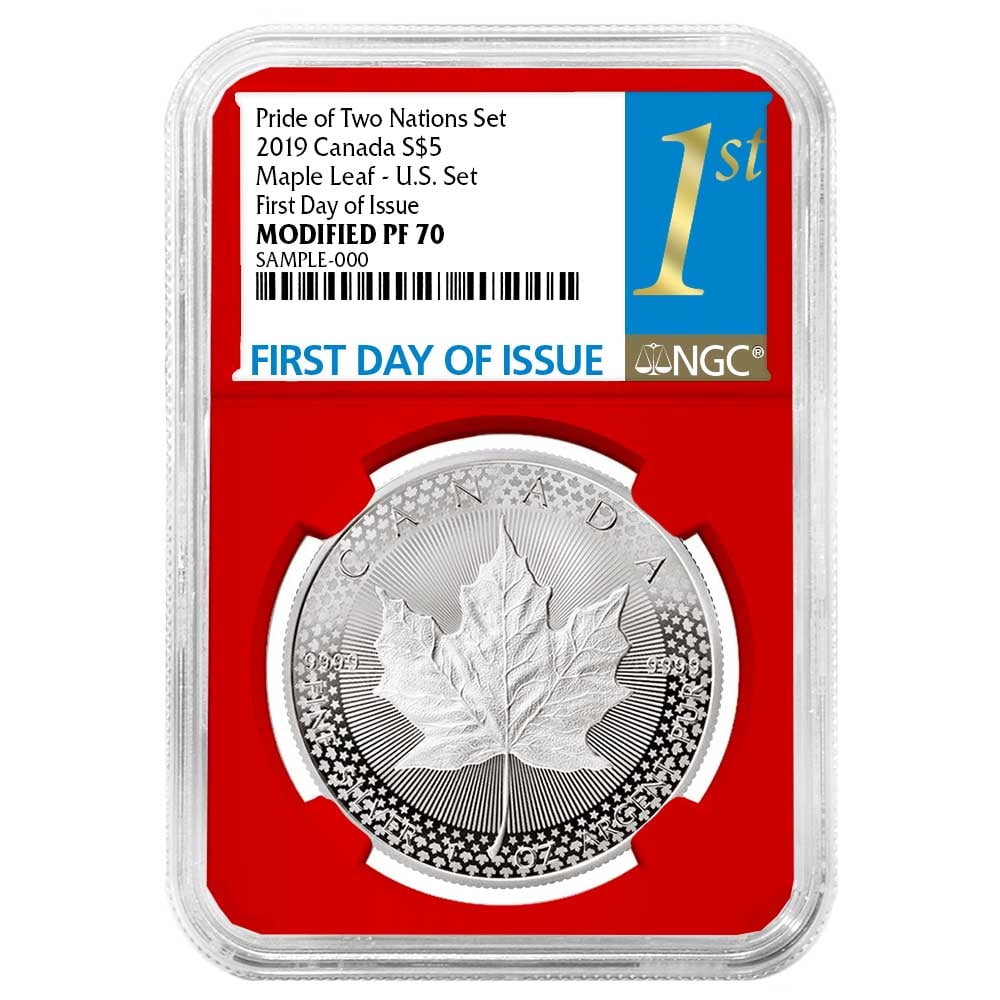 2019 Modified Proof $5 Silver Canadian Maple Leaf NGC PF70 FDI First ...