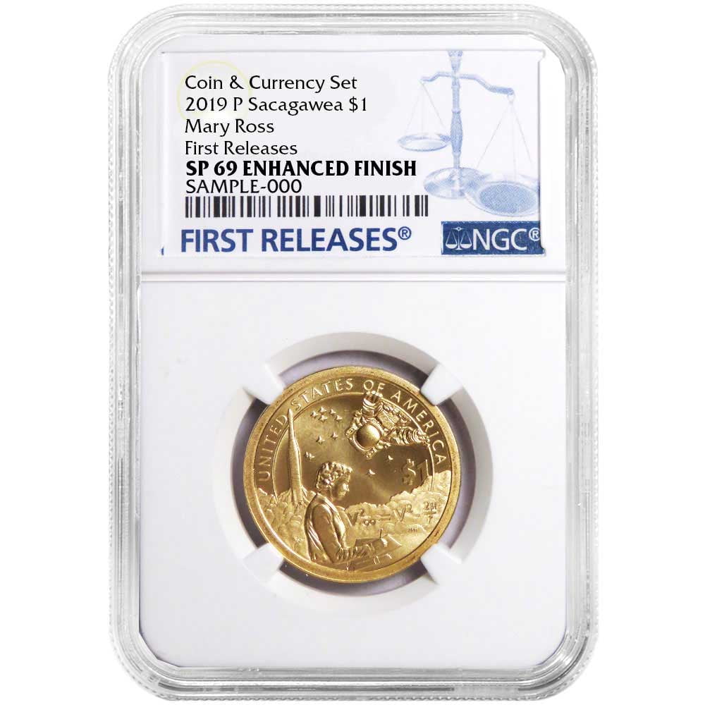2019-P $1 American Innovation Mary Ross Coin Currency NGC SP69 Blue FR ...