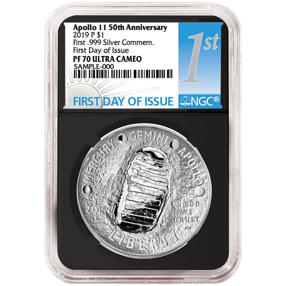 2019-P Proof $1 Apollo 11 50th Ann Silver Dollar NGC PF70UC FDI First ...