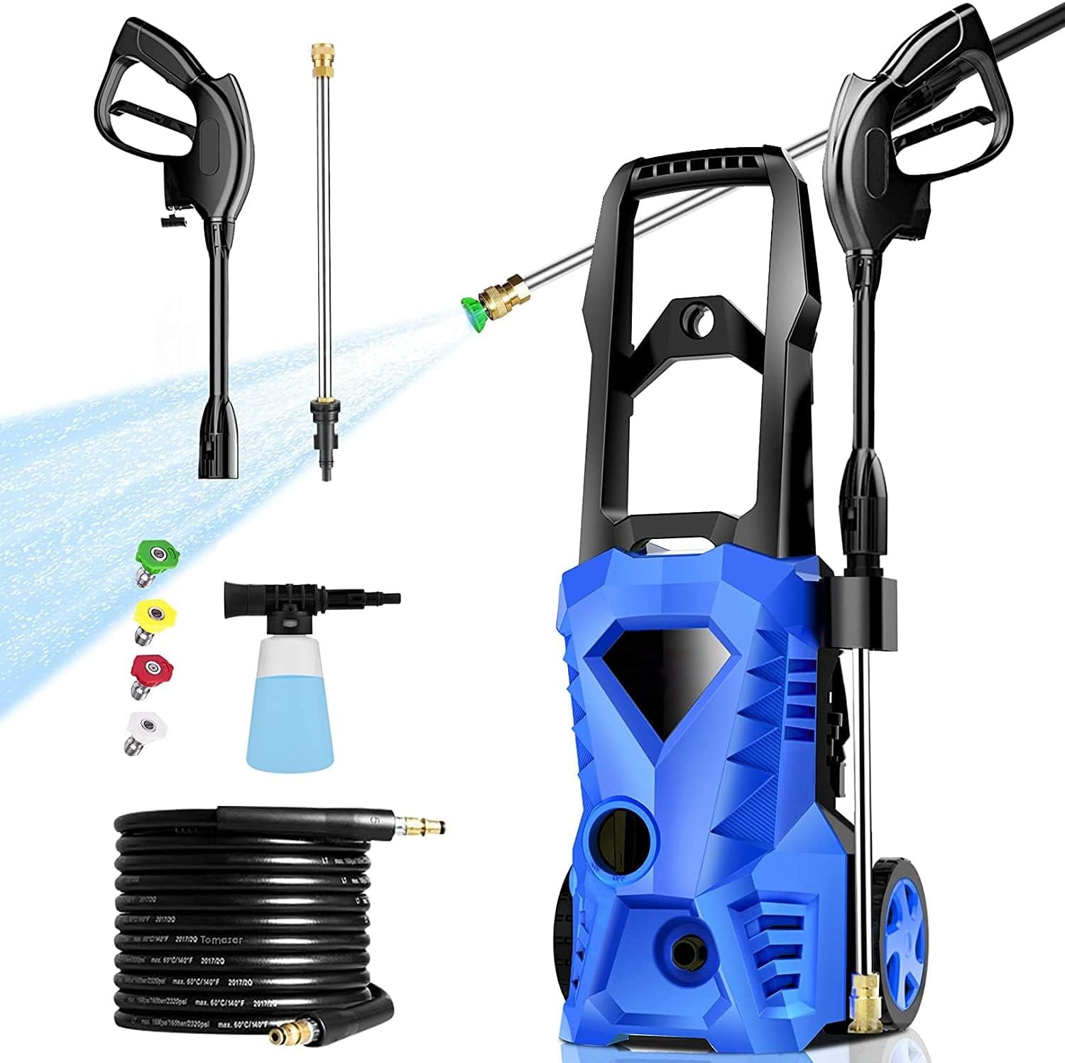2019 PSI Electric Pressure Washer 2.8 GPM High Power Washer with 4 ...