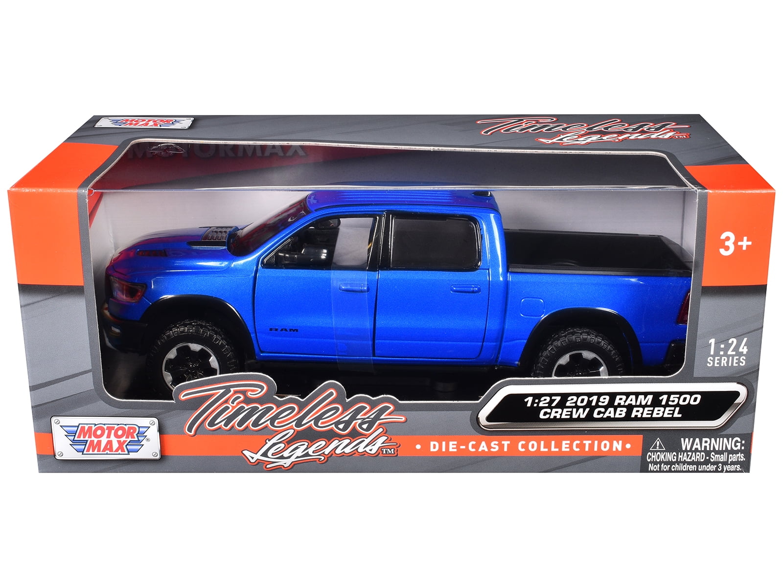 Motormax 2019 RAM Rebel 1500 Crew Cab Pickup Truck, Blue Metallic ...