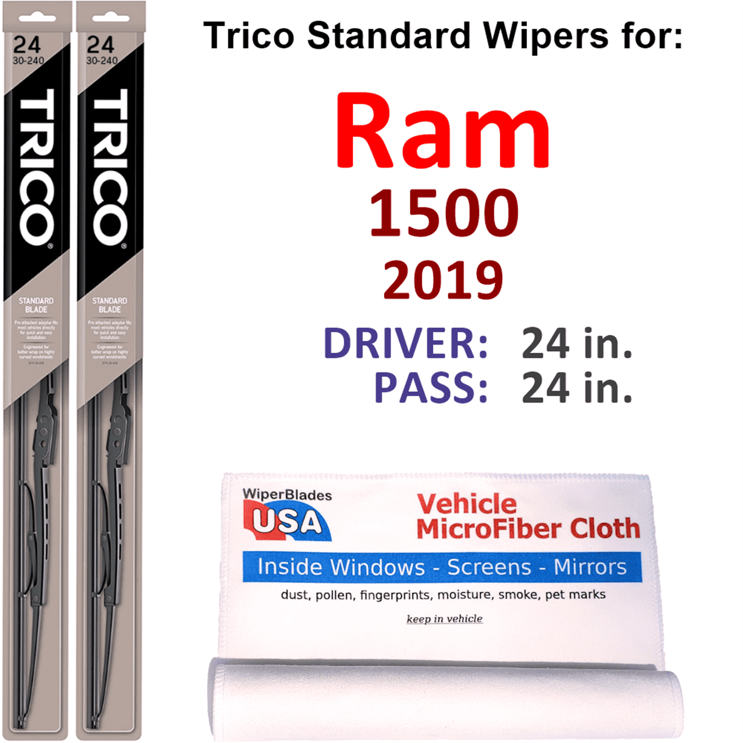2019 Ram 1500 Wiper Blades (Set of 2) - Walmart.com