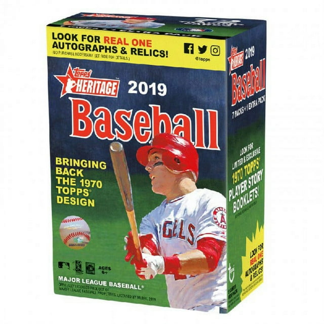 2019 Topps Heritage Baseball Blaster Box (8 Packs/9 Cards) - Walmart.com