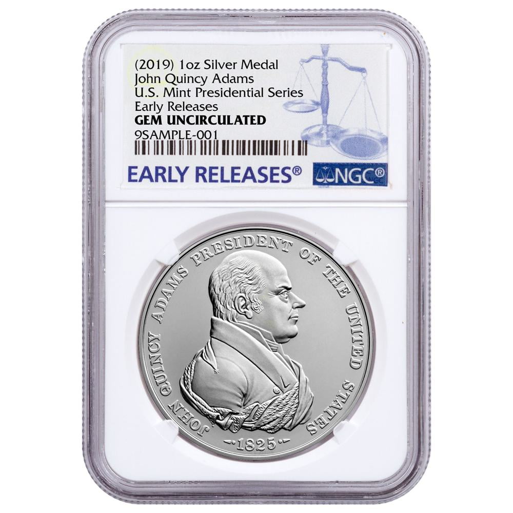 2019 United States John Quincy Adams Presidential 1 oz Silver Medal NGC ...