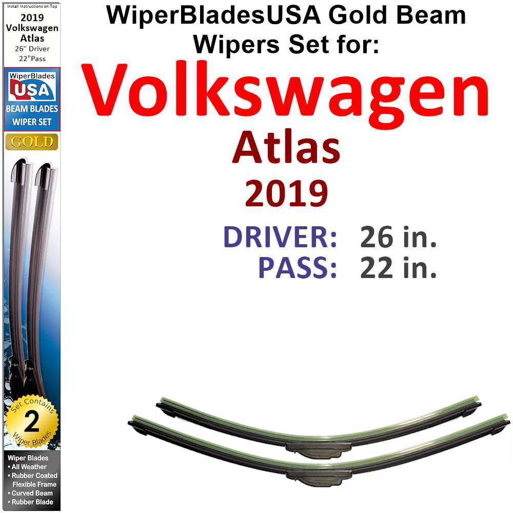 2019 Volkswagen Atlas Beam Wiper Blades Wipers WBUSA (Set of 2 ...