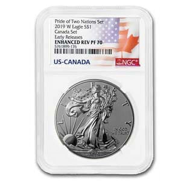 2019-W 1 oz Silver Eagle Enhanced Reverse Proof PF-70 NGC (ER) - Walmart.com