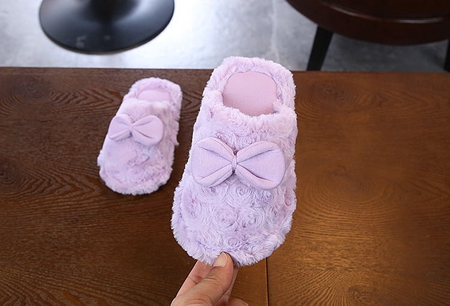 2019 winter new children's cotton slippers girls cute bow warm home ...