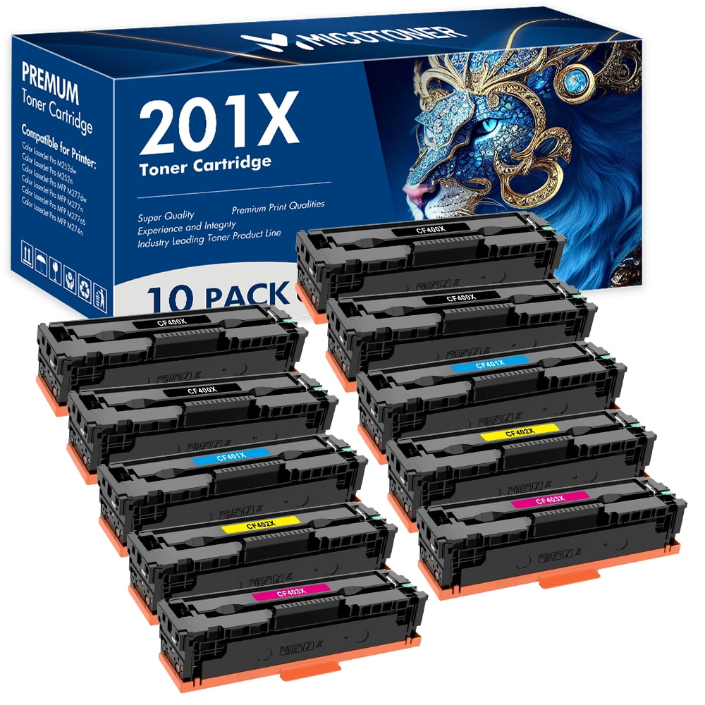 201A 201X 10-Pack Compatible Toner Cartridge for HP 201X CF400X ...