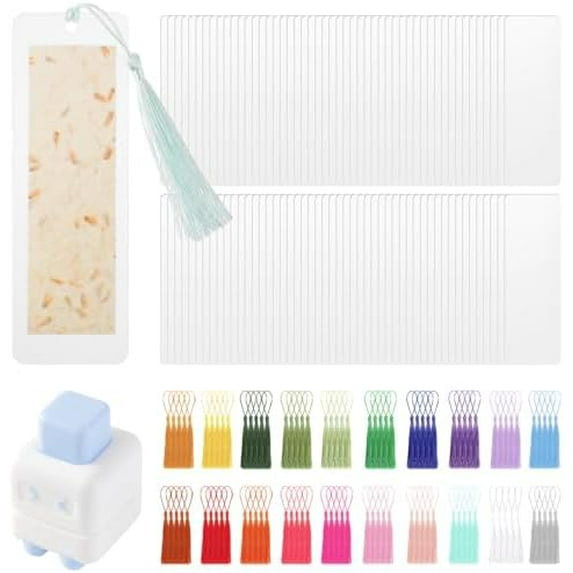 201Pcs DIY Bookmark Making Kit, 12 Mil Bookmark Laminating Pouches, 1. ...