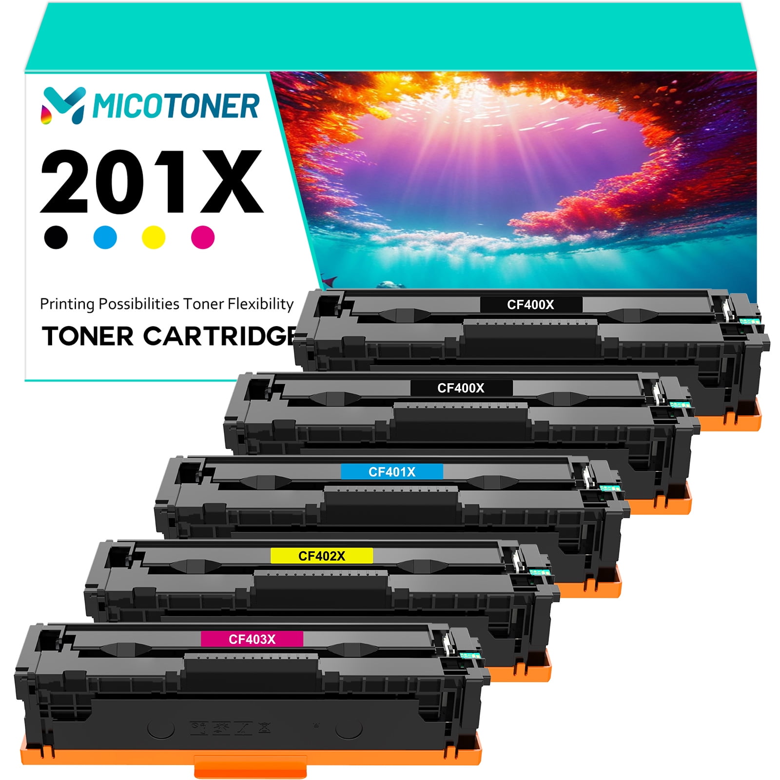 201X 201A Toner Cartridge Compatible for HP 201X CF400X CF401X CF402X ...
