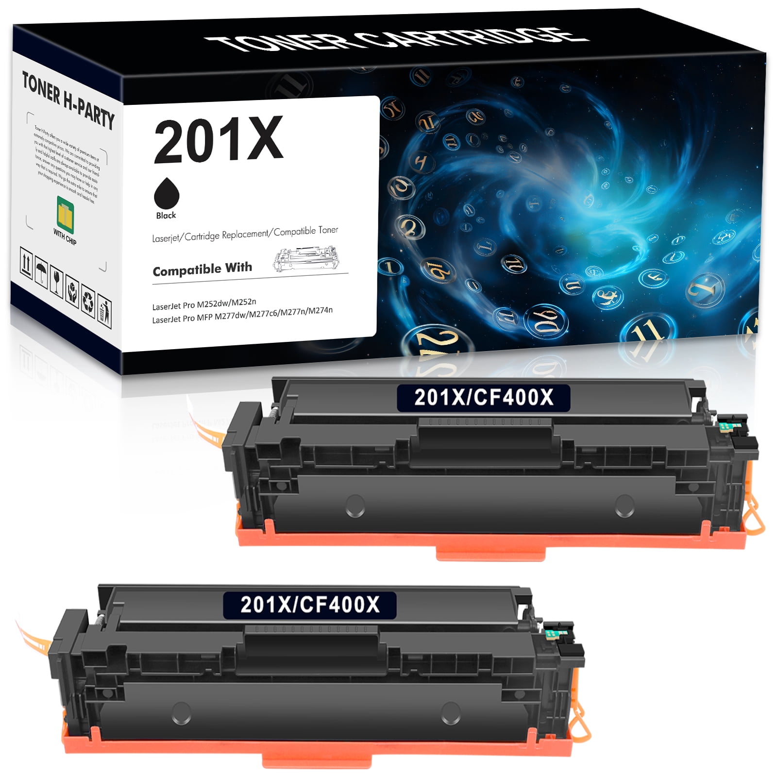 201X Black Toner Cartridges Compatible for HP 201X CF400X 201A CF400A ...
