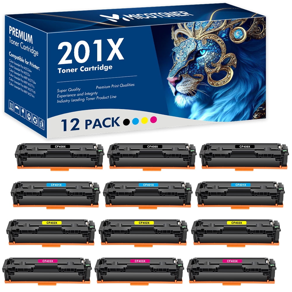 201X CF400X 12-Pack Compatible Toner Cartridge for HP 201X CF400X ...