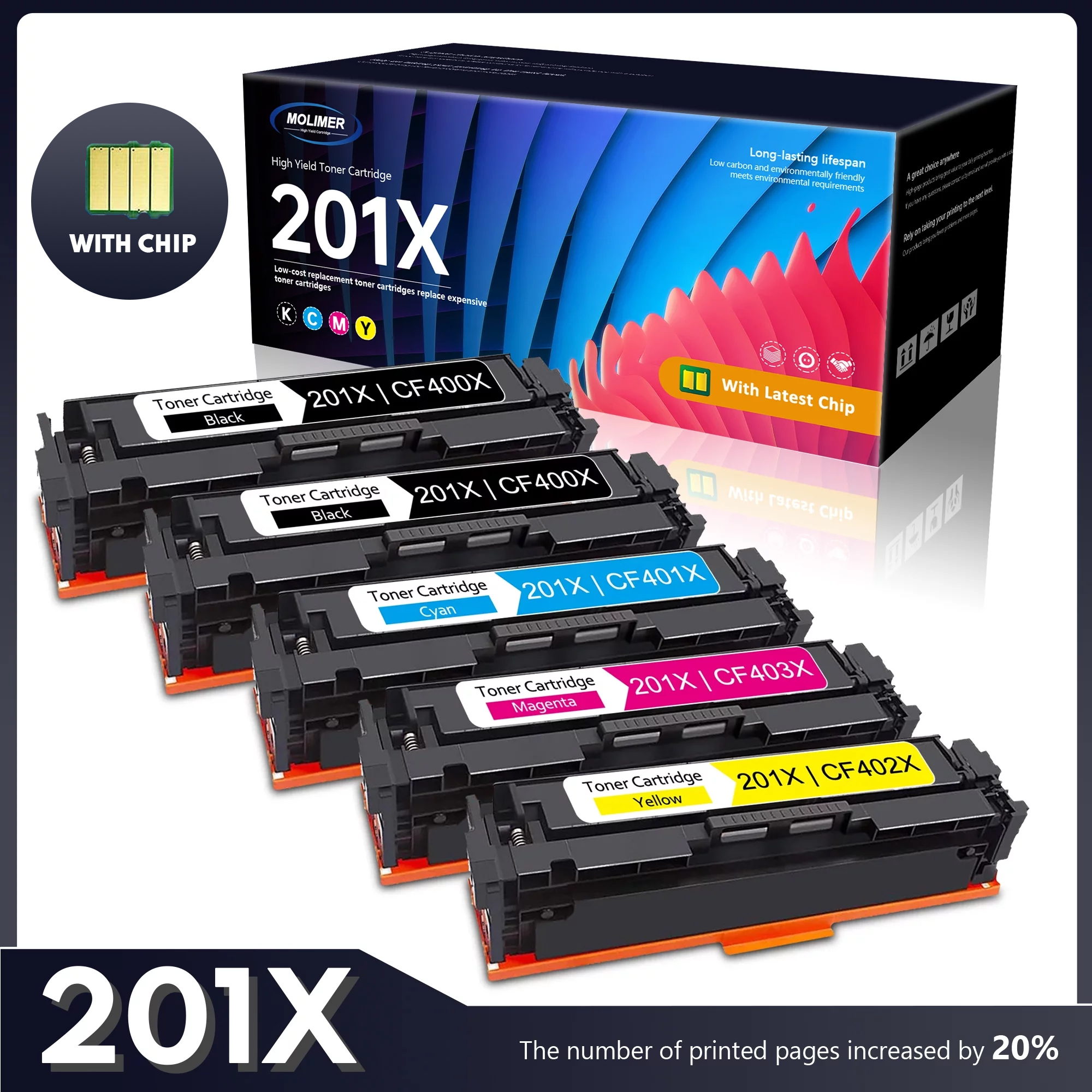 Premium Compatible Toner Cartridge Replacement for CF400X / CF401X ...