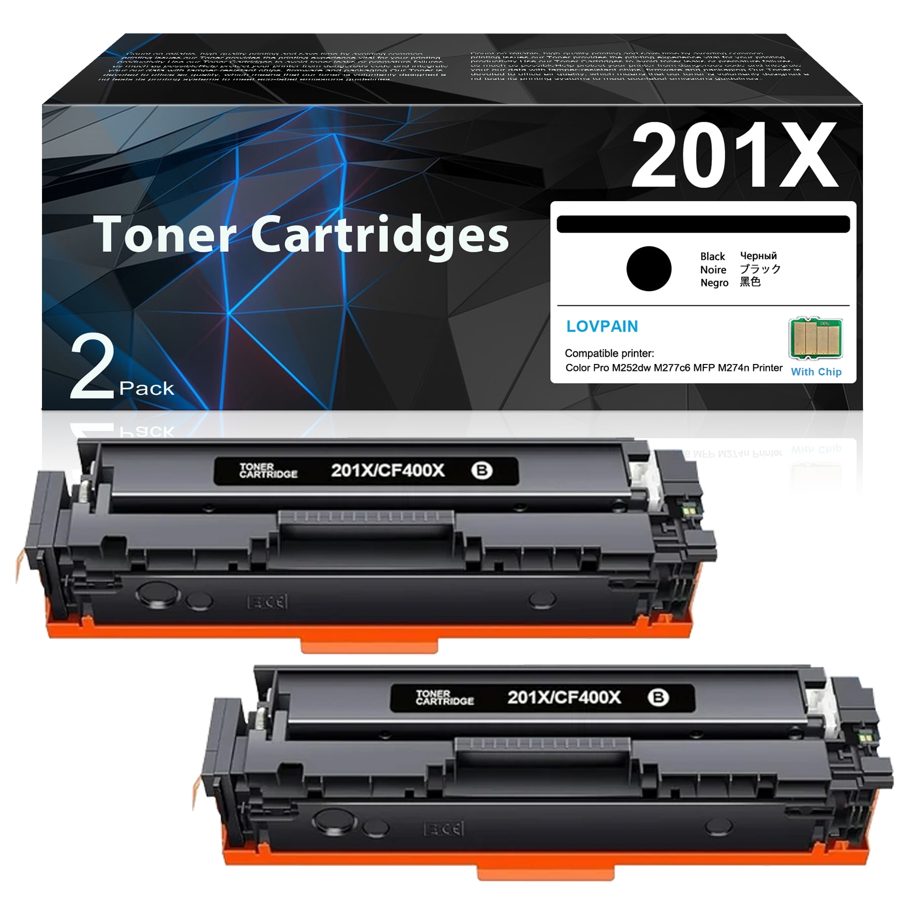 201X | CF400X High Print Each Toner Cartridge 2 Pack Black [3,300 pages ...
